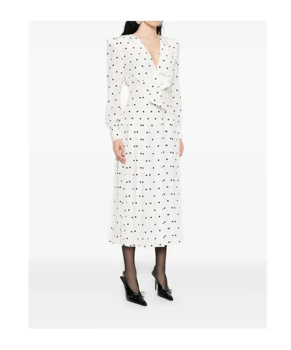 Alessandra Rich Polka-dot Midi Dress