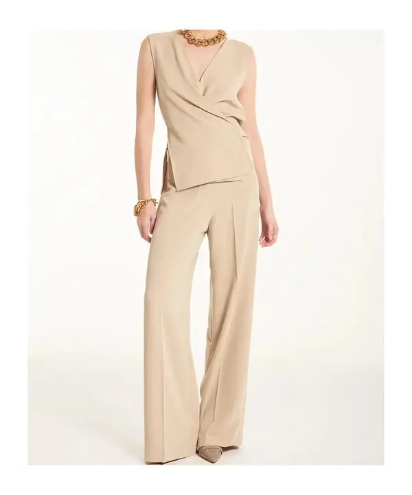 P.a.r.o.s.h Tailored Wide Leg Trousers - Sabbia