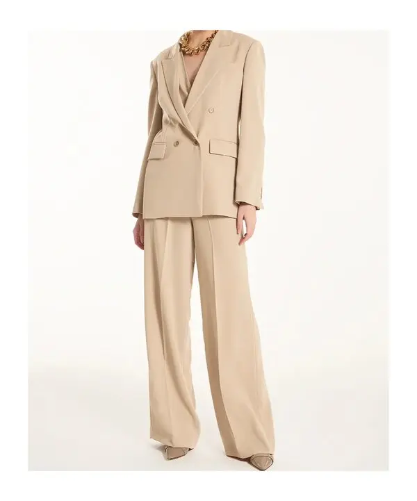 P.a.r.o.s.h Tailored Wide Leg Trousers - Sabbia
