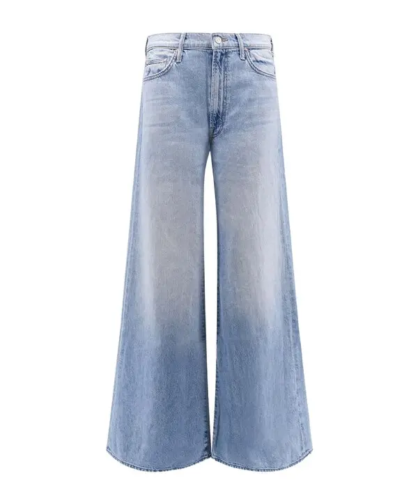 MOTHER Logo Patch Wide Leg Jeans - Blue