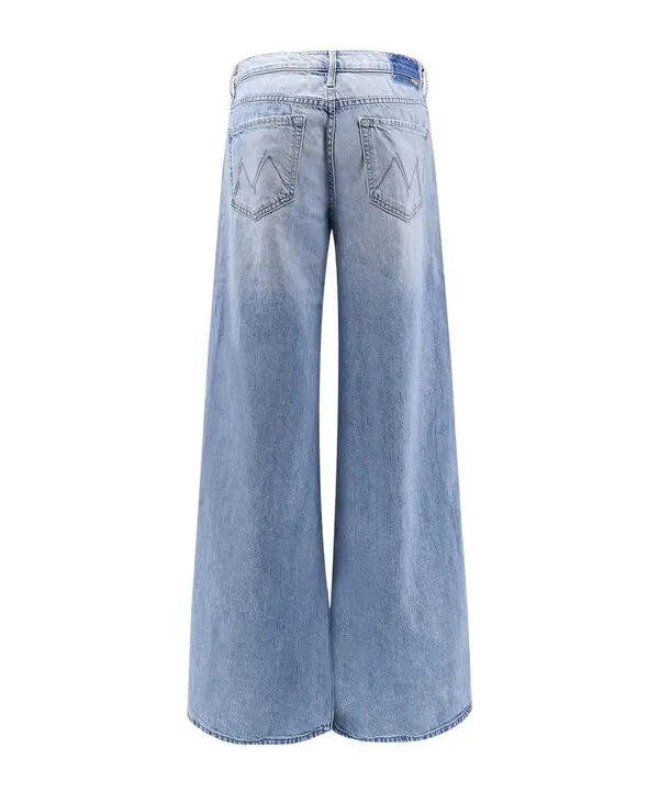 MOTHER Logo Patch Wide Leg Jeans - Blue