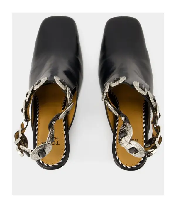 Toga Embellished Slingback Boots - Black