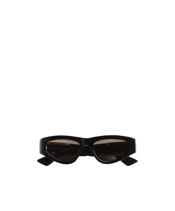 Bottega Veneta Cat-eye Frame Sunglasses With Gold Detail - Black/gray