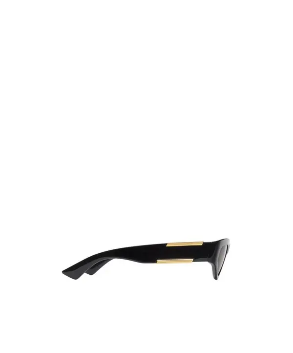 Bottega Veneta Cat-eye Frame Sunglasses With Gold Detail - Black/gray