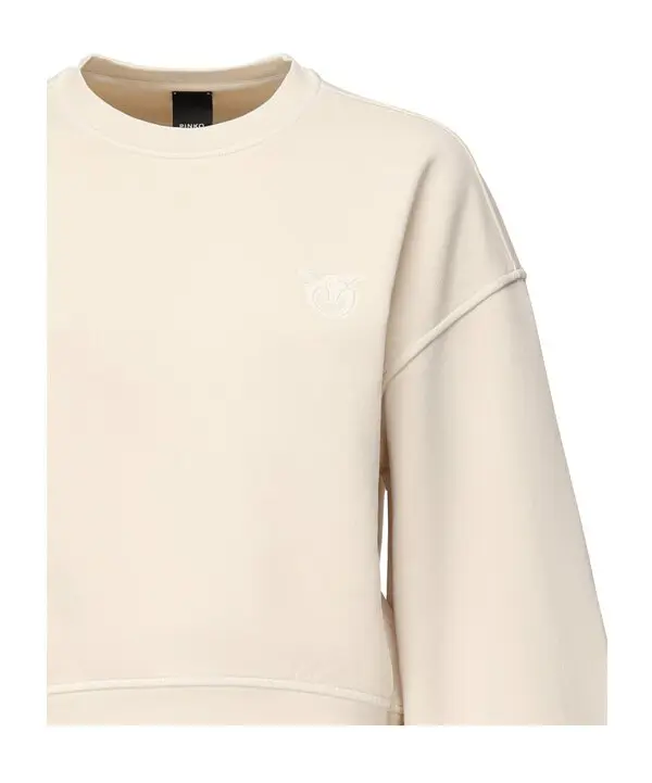 Pinko Embroidered Balloon-sleeve Sweater - White