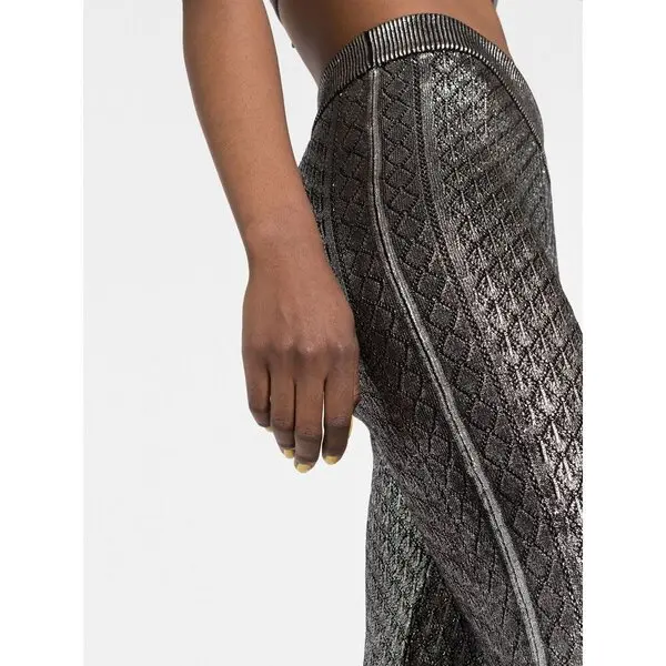 Rabanne All-over Monogram Flared Trousers - Black