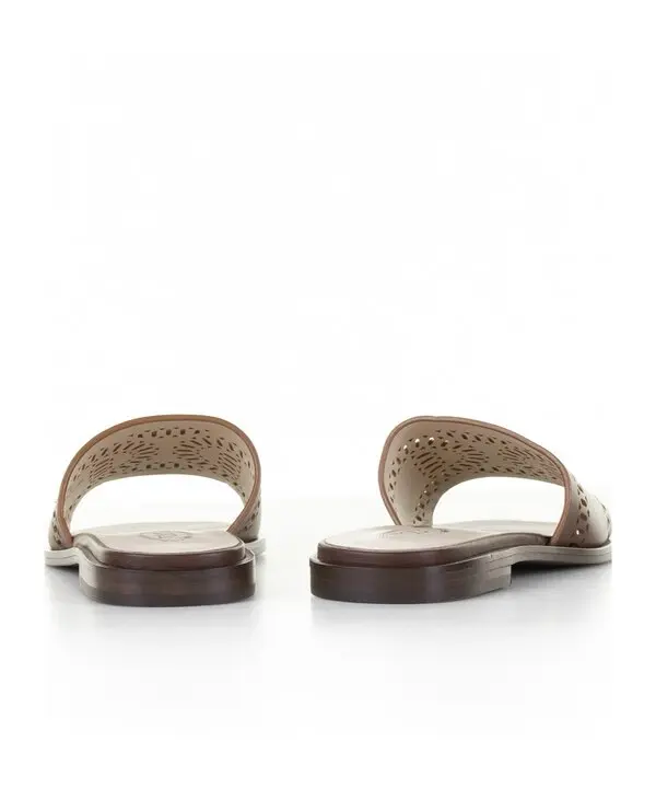 TOD'S Laser-cut Open-toe Flat Sandals - Brown