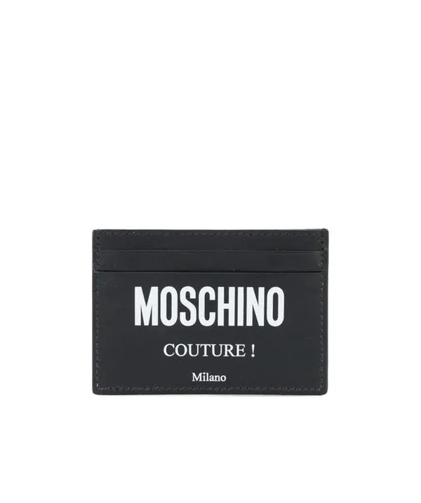 Moschino Logo Print Cardholder - Black