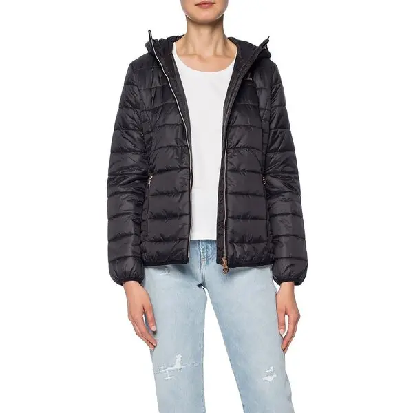 EA7 Quilted Hooded Jacket With Graphic Print