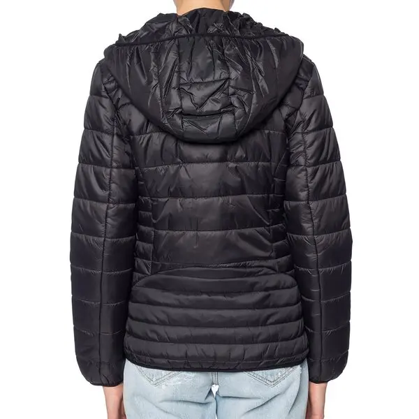 EA7 Quilted Hooded Jacket With Graphic Print