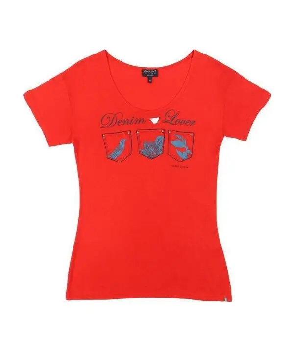 Emporio Armani Round Neck Logo T-shirt - Red