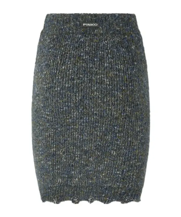 Pinko Cable-knit Embellished Mini Skirt - Black
