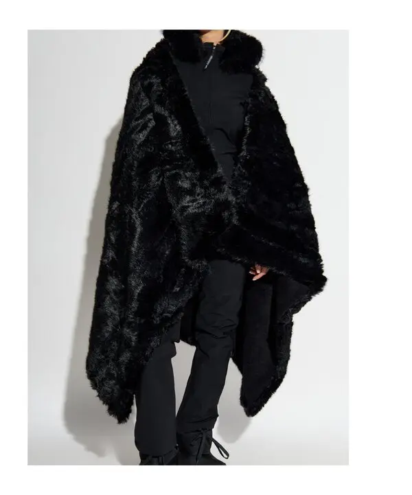 Balenciaga Faux Fur Cape Coat