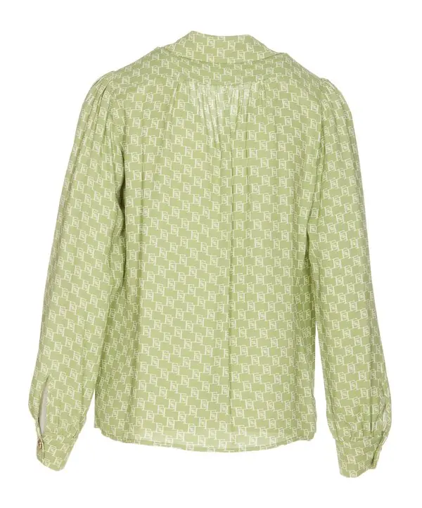 Elisabetta Franchi Allover Logo Printed Chain-link Blouse