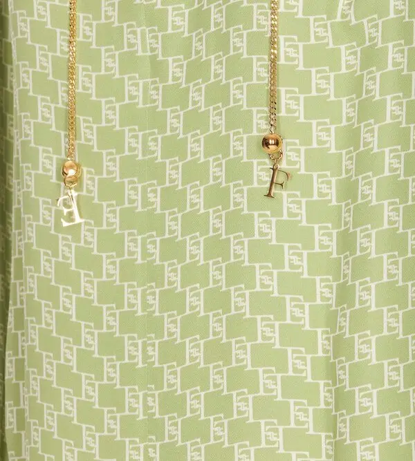 Elisabetta Franchi Allover Logo Printed Chain-link Blouse