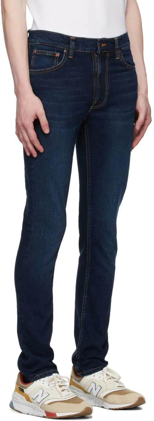 Nudie Jeans Slim Fit Dark Wash Denim Jeans - Black