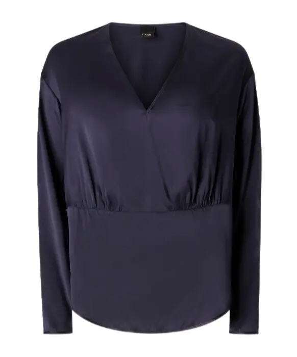 Pinko V-neck Long Sleeve Satin Blouse