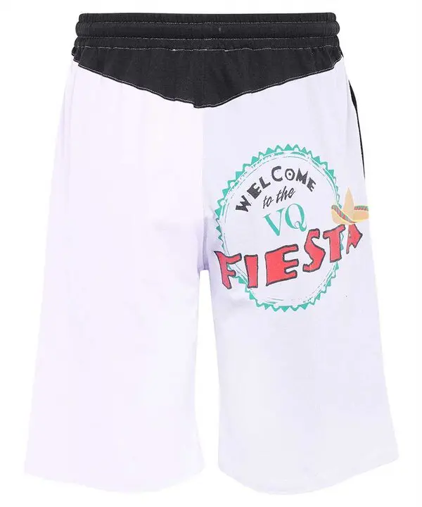MARINE SERRE Drawstring Regenerated Patchwork Shorts