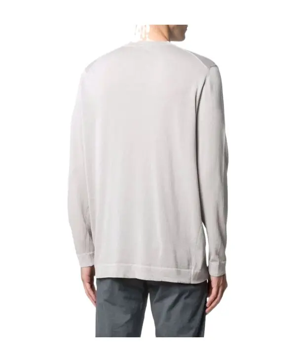 DRUMOHR Classic Crew Neck Long Sleeve Sweater - White