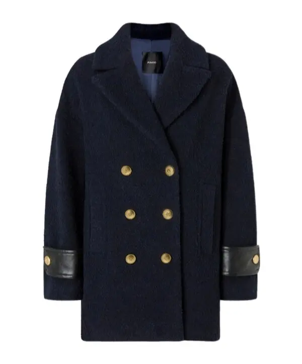 Pinko Double-breasted Pea Coat - Dark Blue