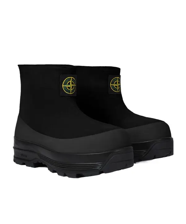 Stone Island Suede Rubber-band Boots - Black