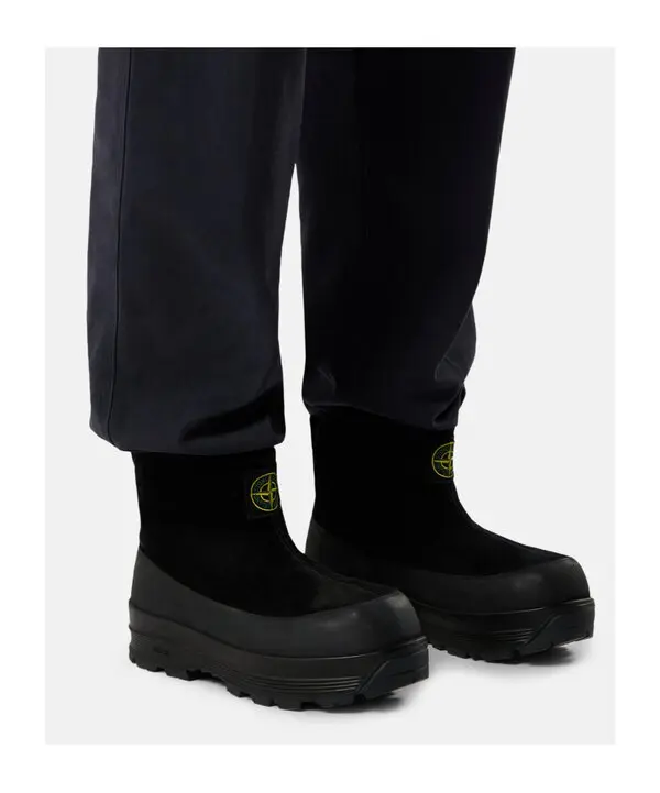 Stone Island Suede Rubber-band Boots - Black
