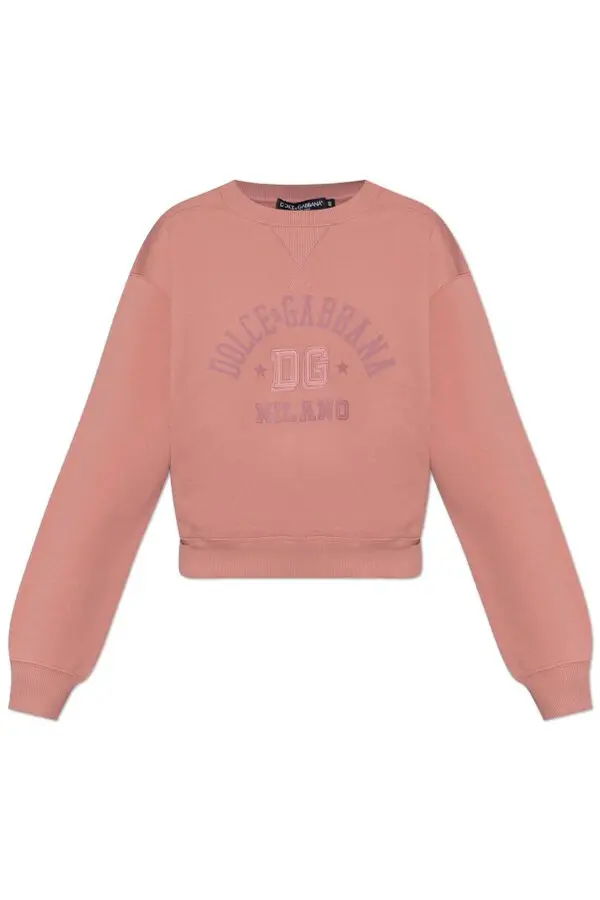 Dolce & Gabbana Crewneck Sweatshirt With Logo Embroidery
