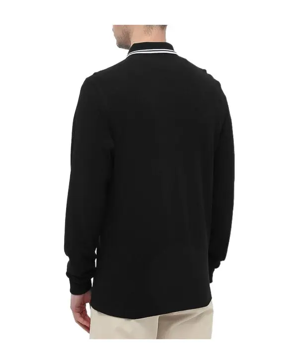 Fred Perry Twin Tipped Long-sleeve Polo Shirt - Black