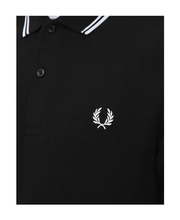 Fred Perry Twin Tipped Long-sleeve Polo Shirt - Black