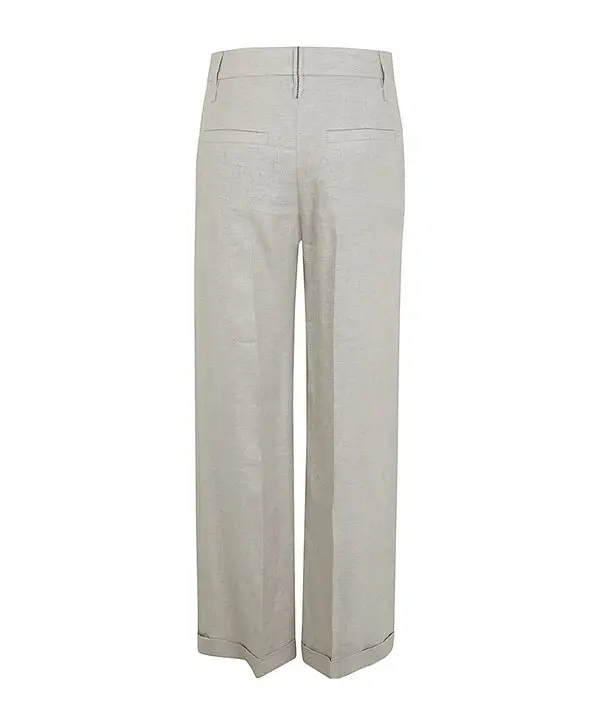 Brunello Cucinelli Lurex Wide-leg Trousers - Gray