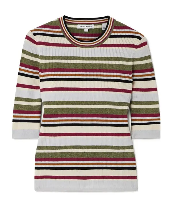 Veronica Beard Kavya Striped Ribbed-knit Sweater