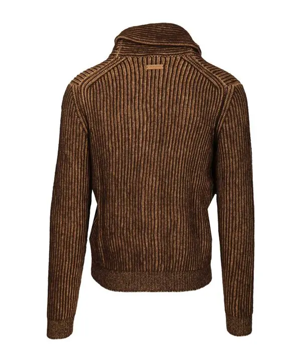 Jacob Cohen Long-sleeved Cardigan With Shawl Collar - Brown