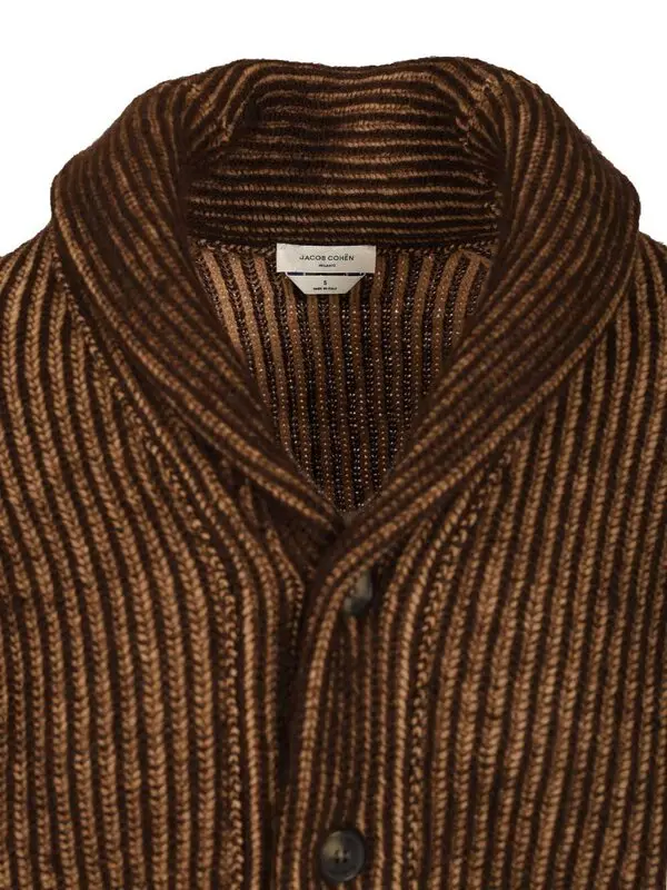 Jacob Cohen Long-sleeved Cardigan With Shawl Collar - Brown