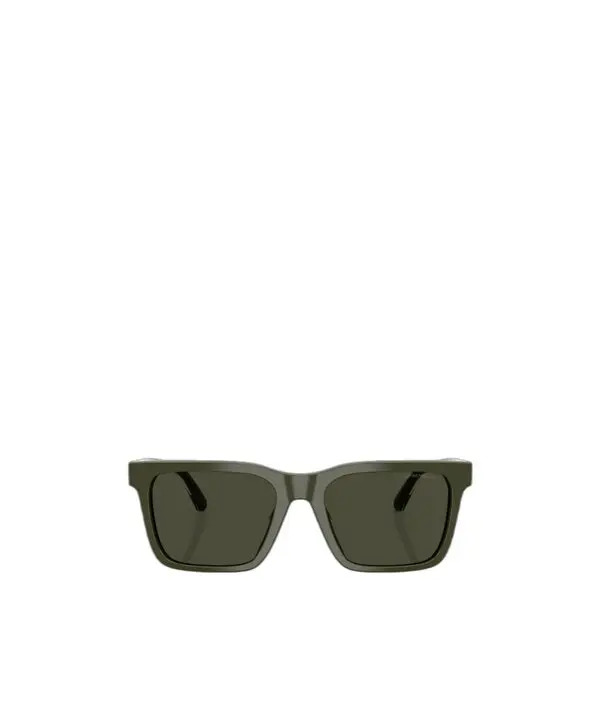 Emporio Armani Square Frame Sunglasses With Monogrammed Temples - Green