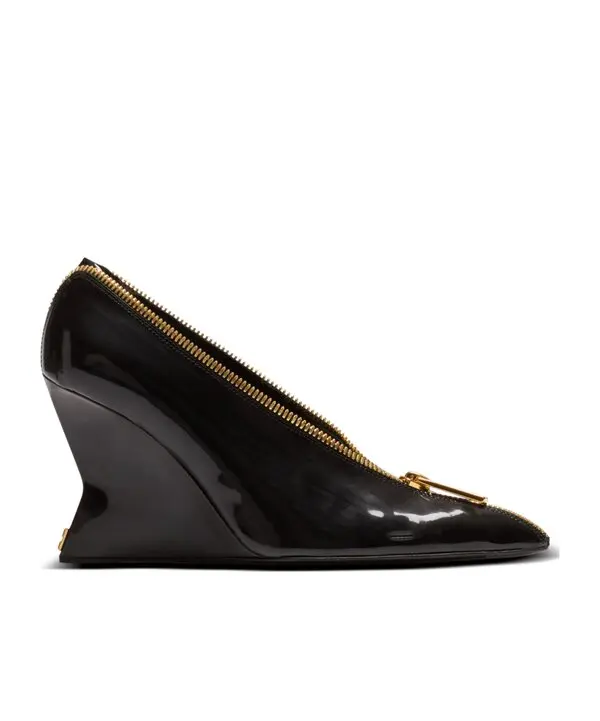 Balmain Zip Wedge Pumps - Black