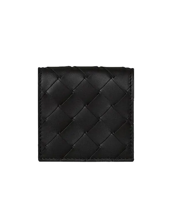 Bottega Veneta Intrecciato Folded Coin Purse - Black