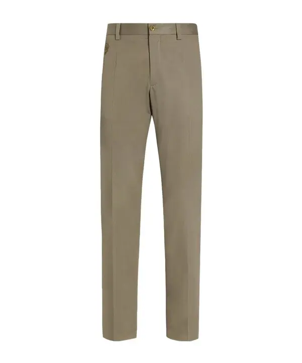 Dolce & Gabbana Logo Embroidered Tailored Trousers - Gray