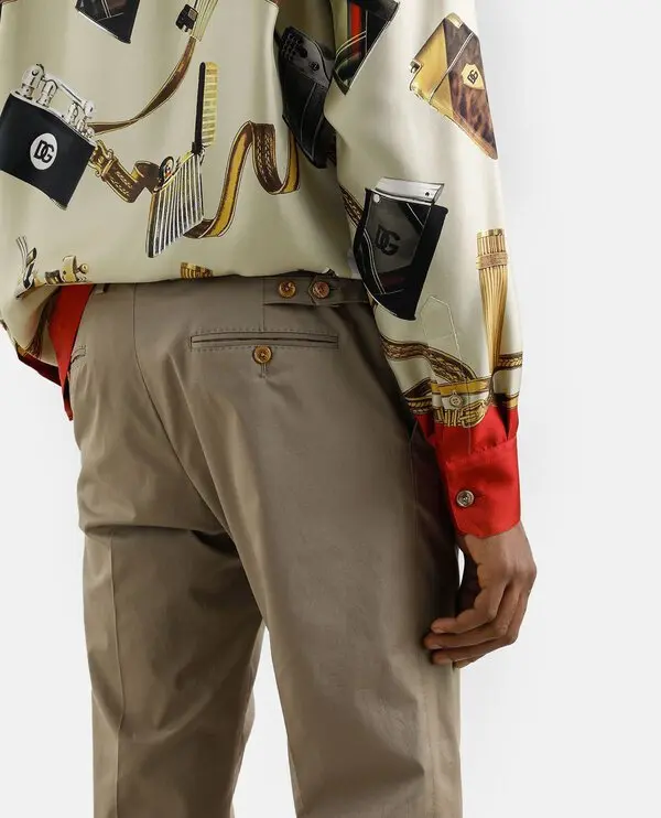 Dolce & Gabbana Logo Embroidered Tailored Trousers - Gray