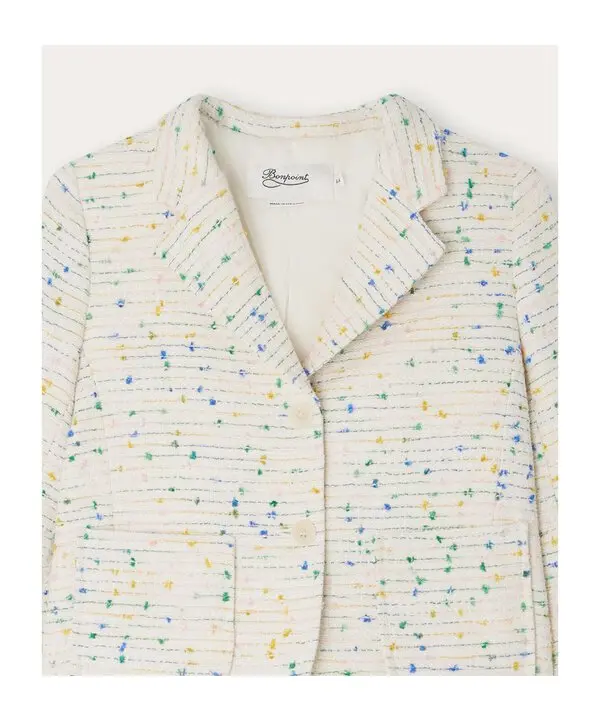 Bonpoint Tomas Tweed Blazer - White