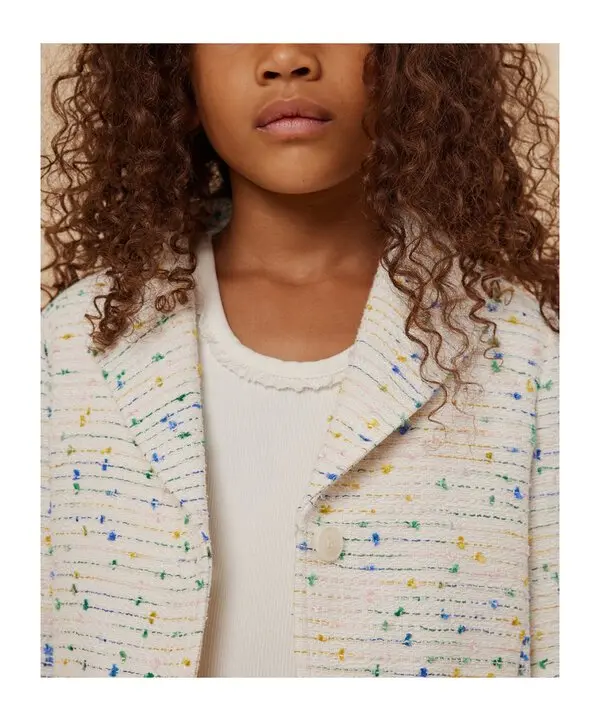 Bonpoint Tomas Tweed Blazer - White