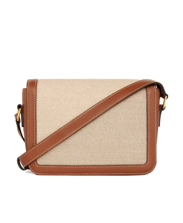 Celine Teen Triomphe Bag In Textile And Calfskin