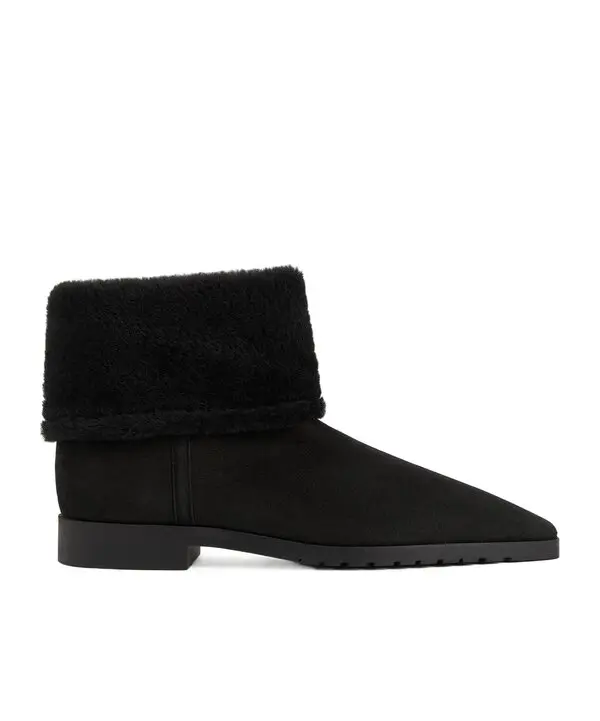 TOTEME Fold-down Shearling Boots - Black