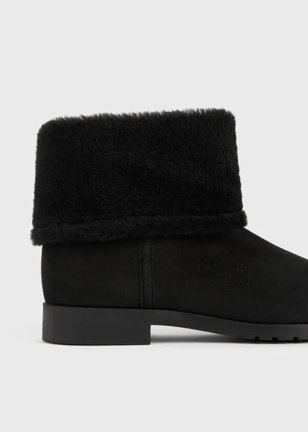 TOTEME Fold-down Shearling Boots - Black