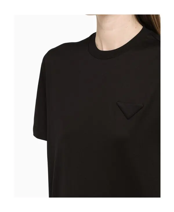 Prada Round Neck Short Sleeve T-shirt - Black
