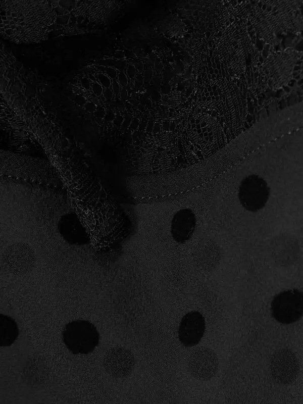 Alessandra Rich Polka Dot Lace Camisole