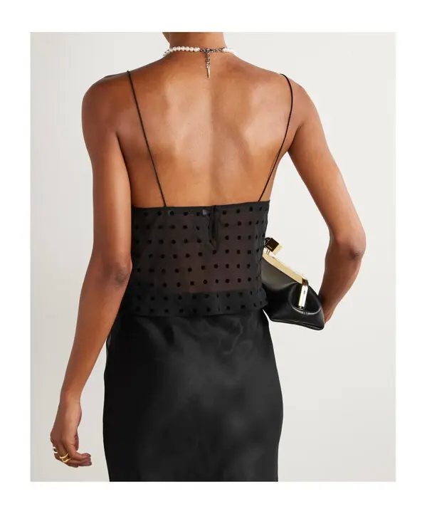 Alessandra Rich Polka Dot Lace Camisole