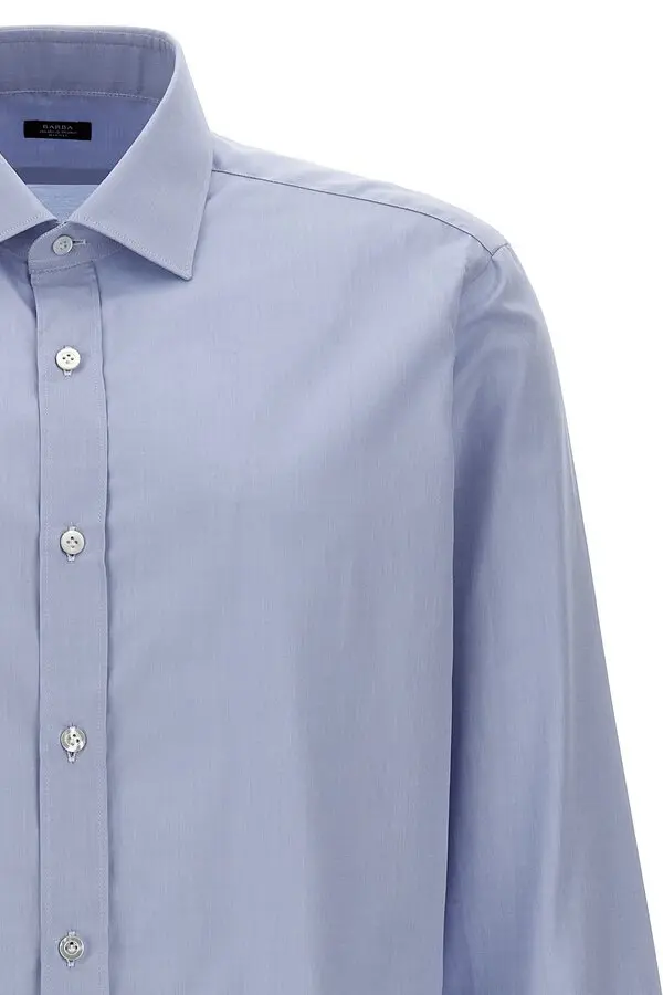 BARBA NAPOLI Buttoned Long-sleeved Shirt - Blue