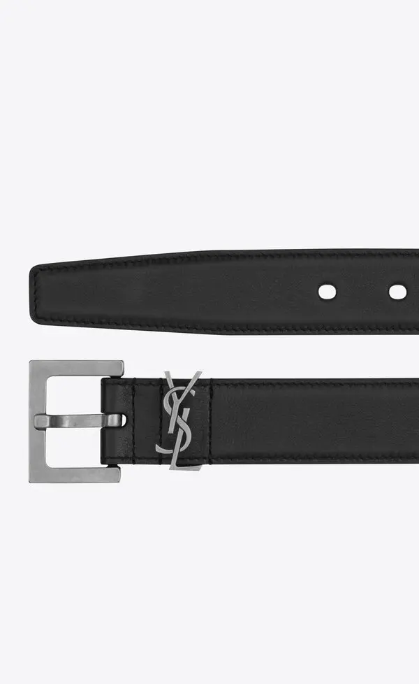 Saint Laurent Cassandre Square Buckle Belt