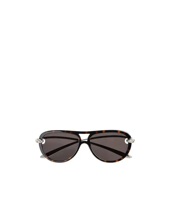 Bottega Veneta Aviator Full Rim Sunglasses - Black