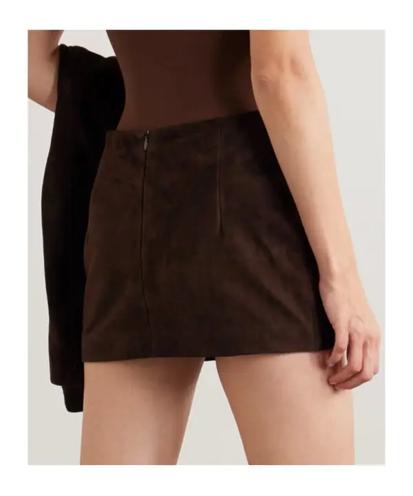 Nour Hammour Avery Suede Mini Skirt